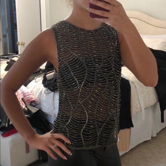 Haute Hippie | Tops | Haute Hippie Beaded Diamond Tank Xs | Poshmark